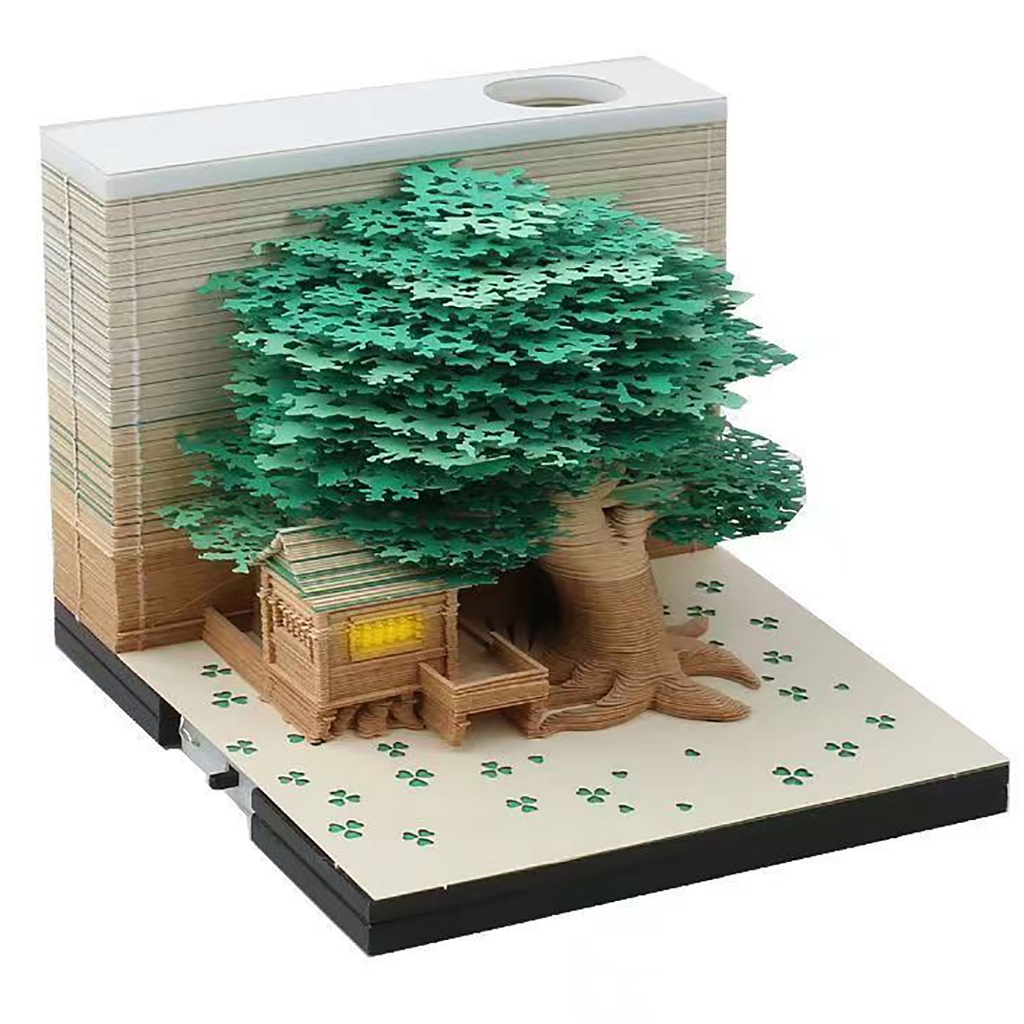 3D Memo Pad Calendar 2024 Notepads Tree House, Creative Tree Sculpture ...