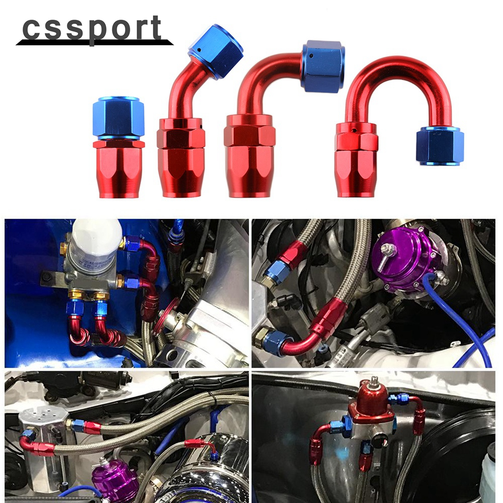 1 Piece AN4 6 8 10 12 Straight 0°/45°/90°/180° Degree Aluminum Swivel ...