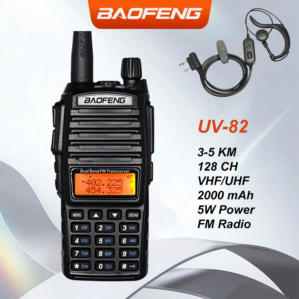 Baofeng UV-82 Walkie Talkie Dual Band VHF/UHF 5W 128 CH dan Pilihan Kuasa RF Tinggi/Rendah ...