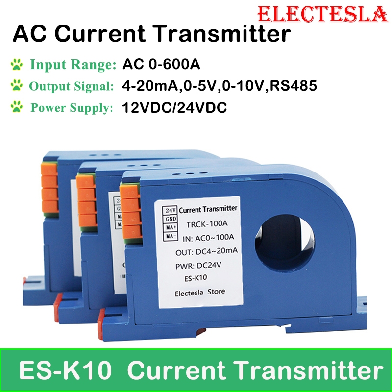 100A 300A AC Current Transmitter Hall Current Transducer 4-20ma 0-10V ...