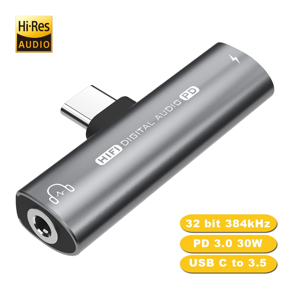 HiFi DAC USB C to 3.5 MM Jack Adapter PD 30W Type-C 3 5 Earphone OTG C to Jack Digital Decode Hi ...