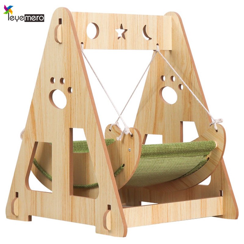 Solid Wood Pet Swing Bed Cat Hammock Dog Rocking Bed | Shopee Malaysia