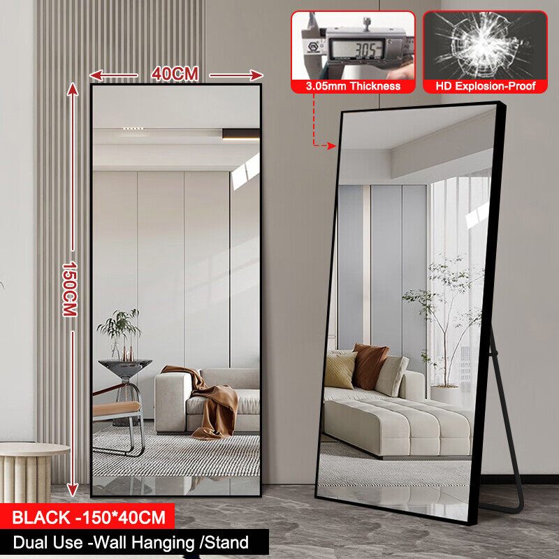 155*45CM mirror wall mirror with stand whole body bathroom mirror full ...