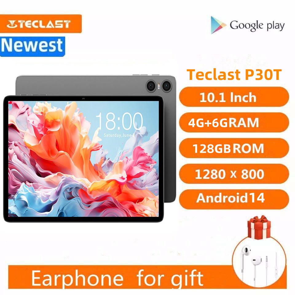 Teclast P30T Android 14 Tablet 10.1" Incell Fully Laminated A523 8-core 4GB+6GB RAM 128GB ROM Wi ...