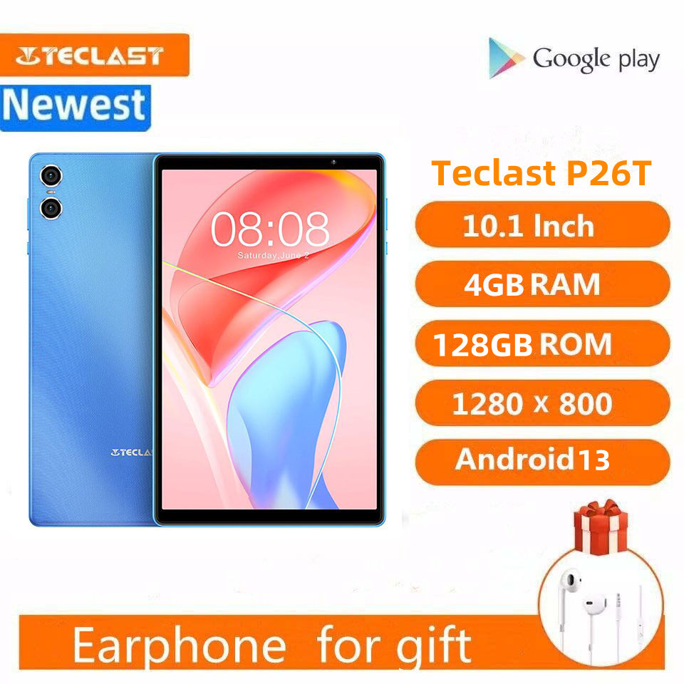 【World Premiere】Teclast P26T Android 13 Tablet 10.1 inch IPS 4GB RAM 128GB ROM A523 8-core Dual ...