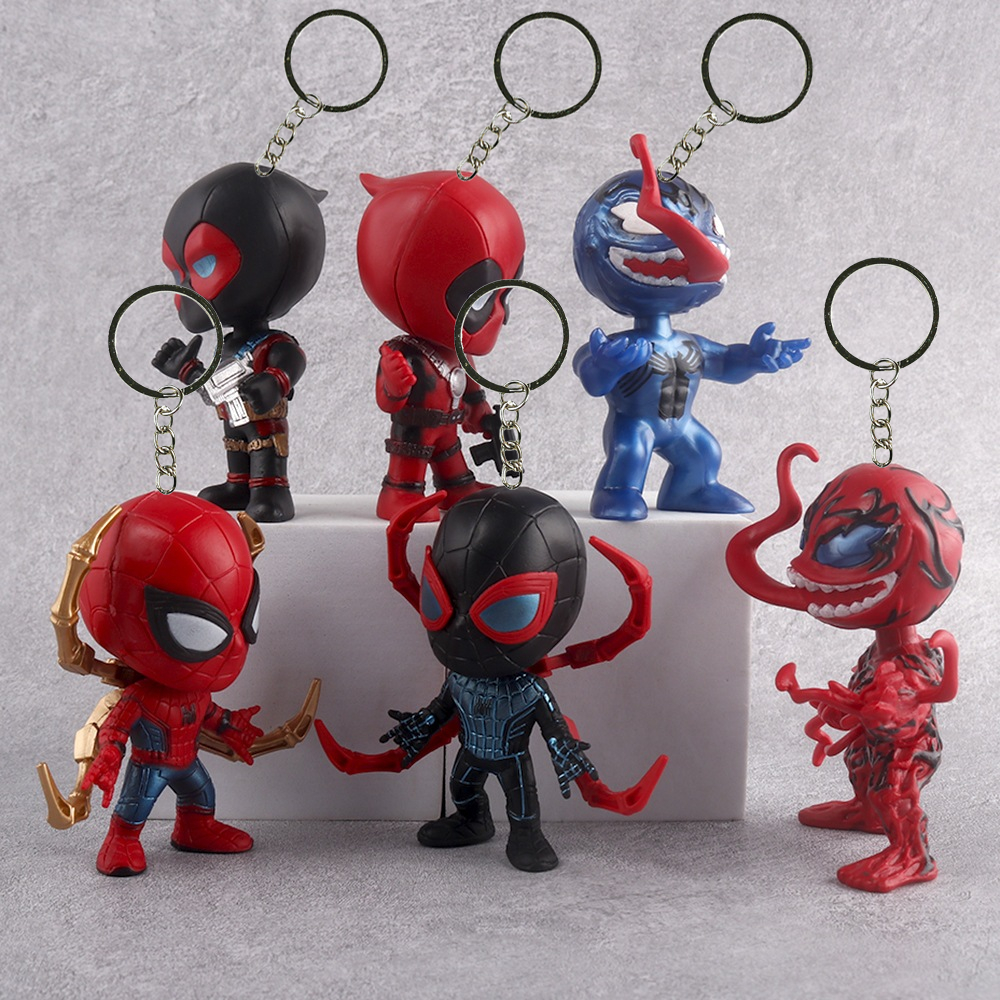 6Pcs/Set Genshin Impact The Avengers Spider-Man Venom Deadpool Slime ...