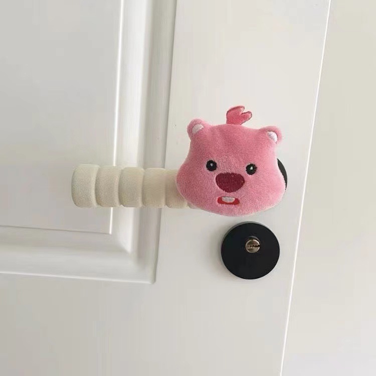 Cute Loopy Beaver Cartoon Door Handle Bumper Cover Plush Door Handle ...