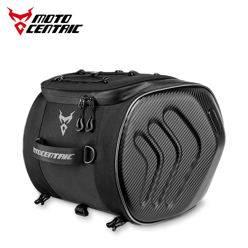 MOTOCENTRIC Carbon Fiber Motorcycle Tail Bag Waterproof Front Cross ...