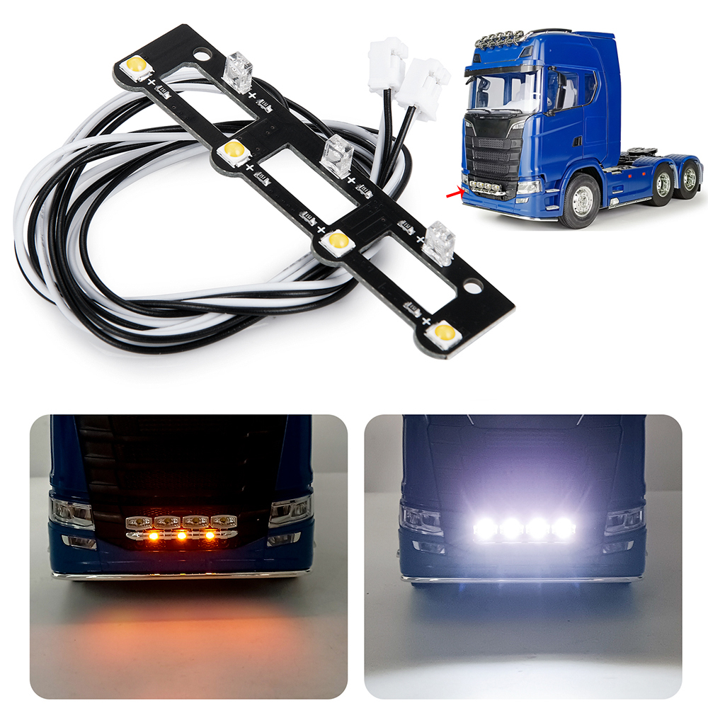 LED Roof Light Spotlights Headlights for 1/14 Tamiya 770S RC Truck Trailer Tipper Car DIY Parts ...