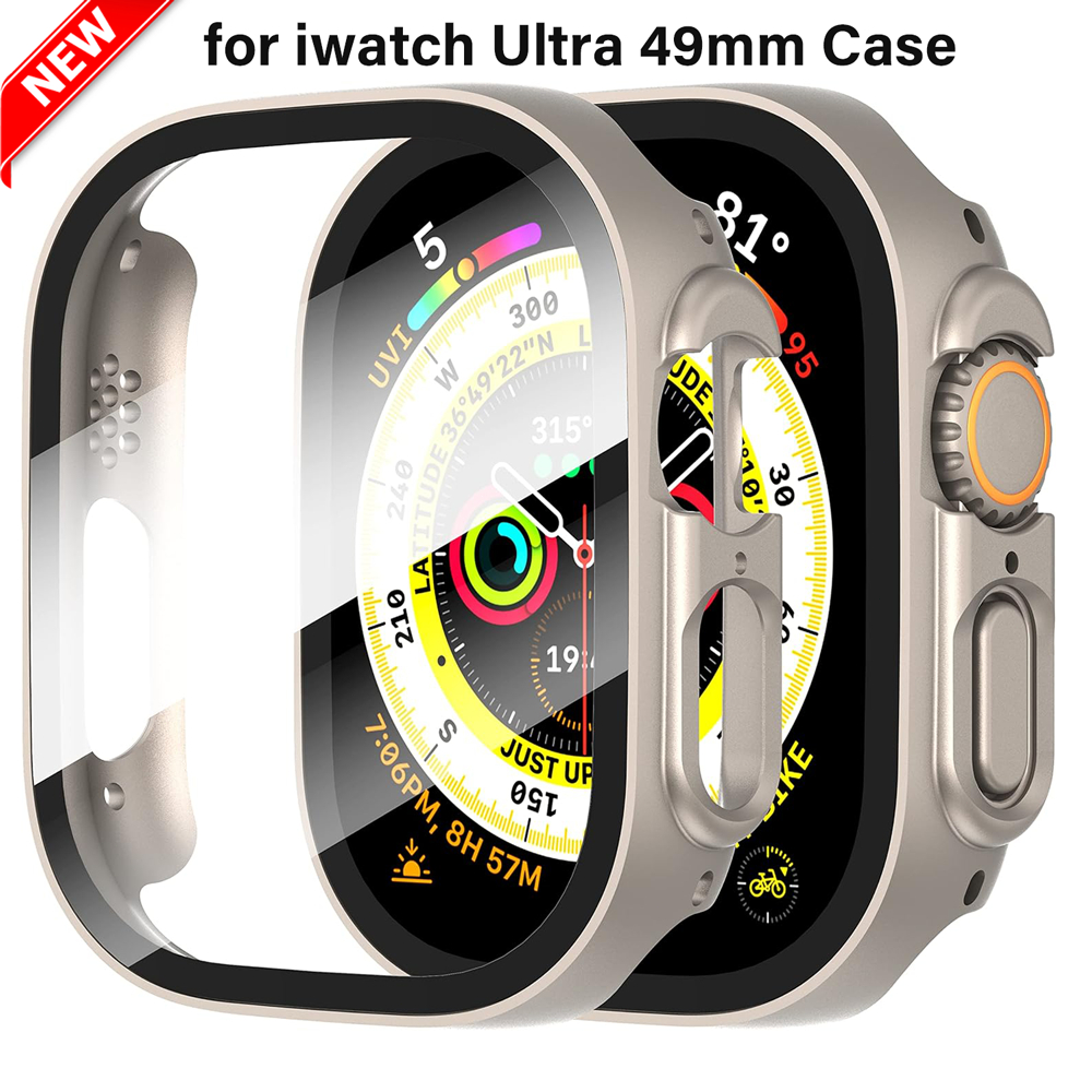 Glass + Cover for Apple Watch Case for Apple Watch Ultra 49mm Tempered ...