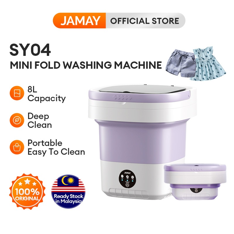 JAMAY SY04 Mini Washing Machine Portable 8L Capacity Folding Washing Machine Wash and Take Off ...