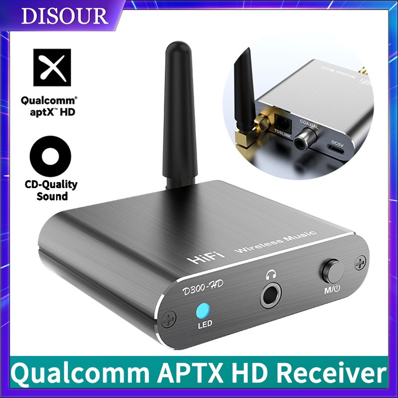DISOUR CSR Wireless Receiver APTX-HD Bluetooth 5.2 HiFi Stereo Audio Adapter Support Coaxial ...