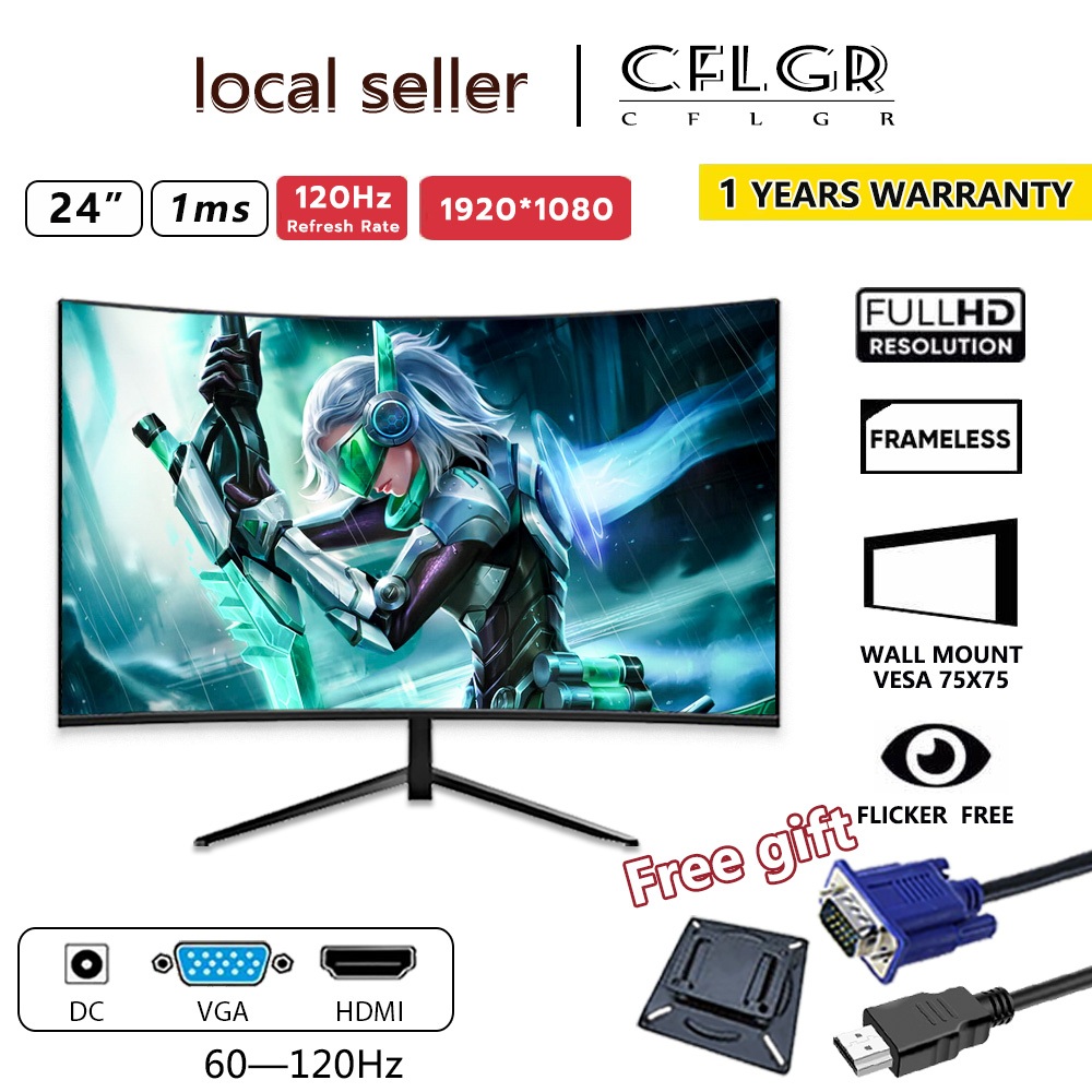 22-27inch LED Monitor Computer PC 19-24inch 144hz Laptop Office Gaming ...