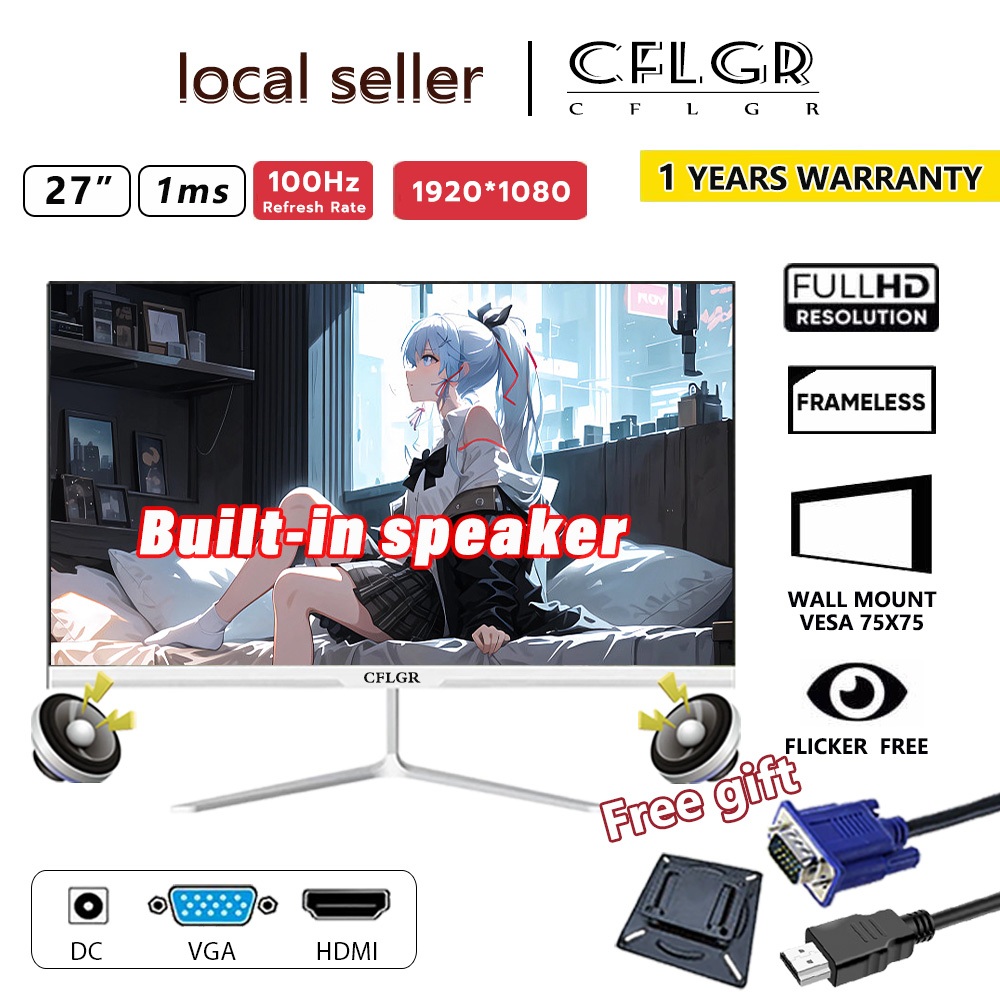 22-27inch LED Monitor Computer PC 19-24inch 144hz Laptop Office Gaming ...