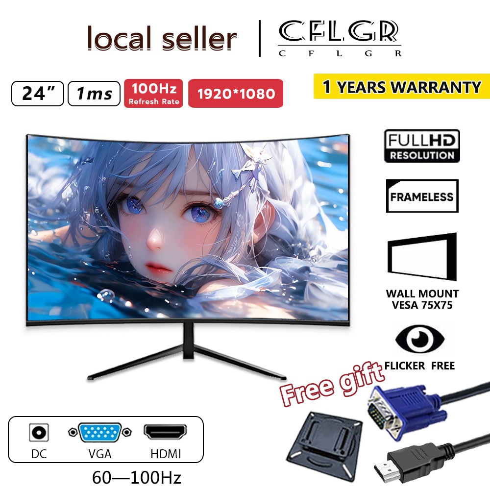 22-27inch LED Monitor Computer PC 19-24inch 144hz Laptop Office Gaming ...