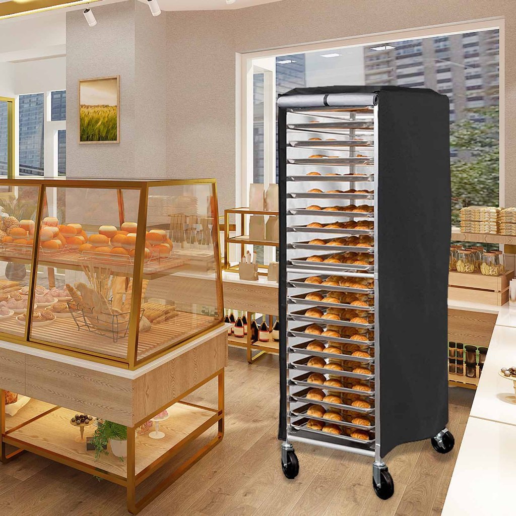 [SimpleloveMY] Oxford Bread Rack Cover with Bag Bakery Single Rack ...