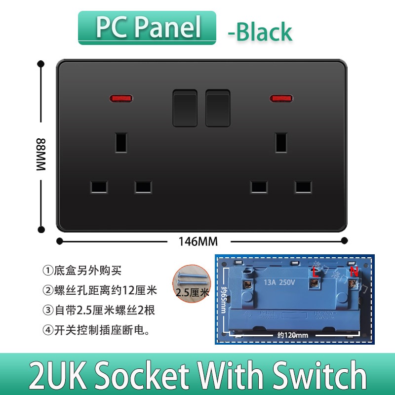[Stock] 13A Power Outlet, USB Socket & Wall Mount 1 2 3 4gang 1/2way ...
