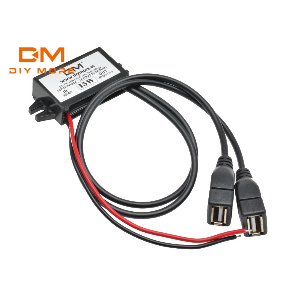 DIYMORE DC-DC Converter Module 12V To 5V 3A 15W Duble USB Output Power Adapter 100PCS | Shopee ...
