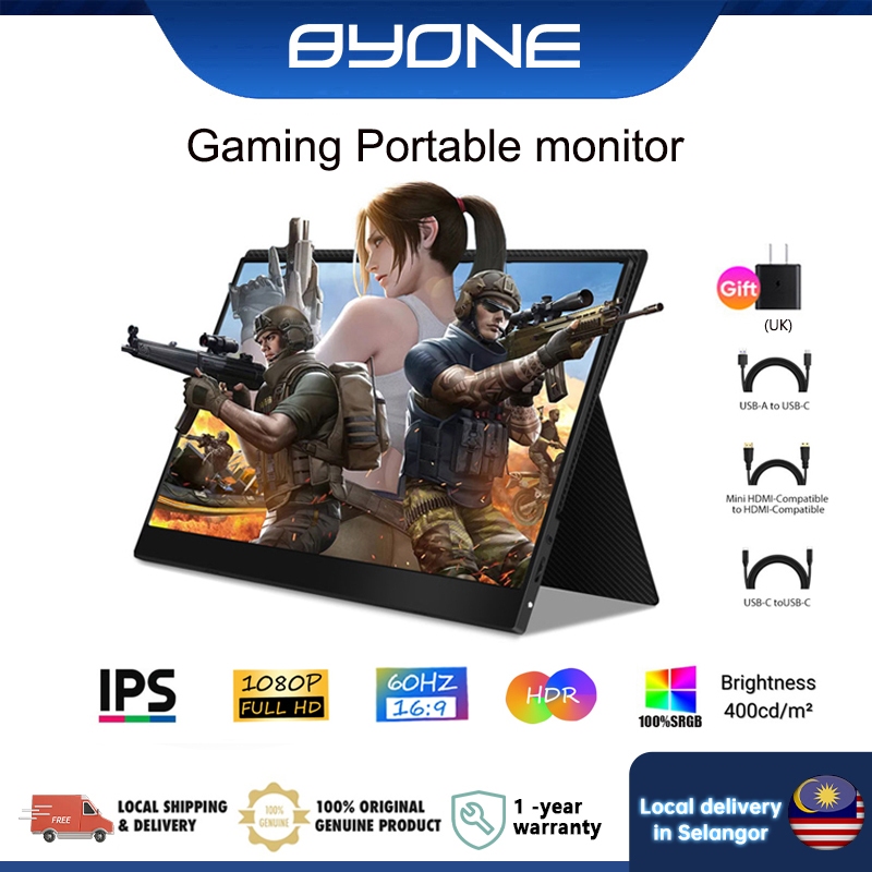 BYONE Portable Gaming Monitor Second Extended Screen For Mac Phone Xbox ...