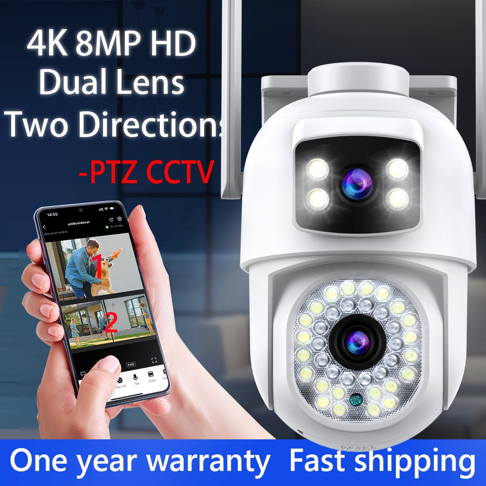 ANBIUX Dual-Lens CCTV Camera 8MP 4K CCTV Wireless Outdoor IP Camera WiFi Security Camera Color ...