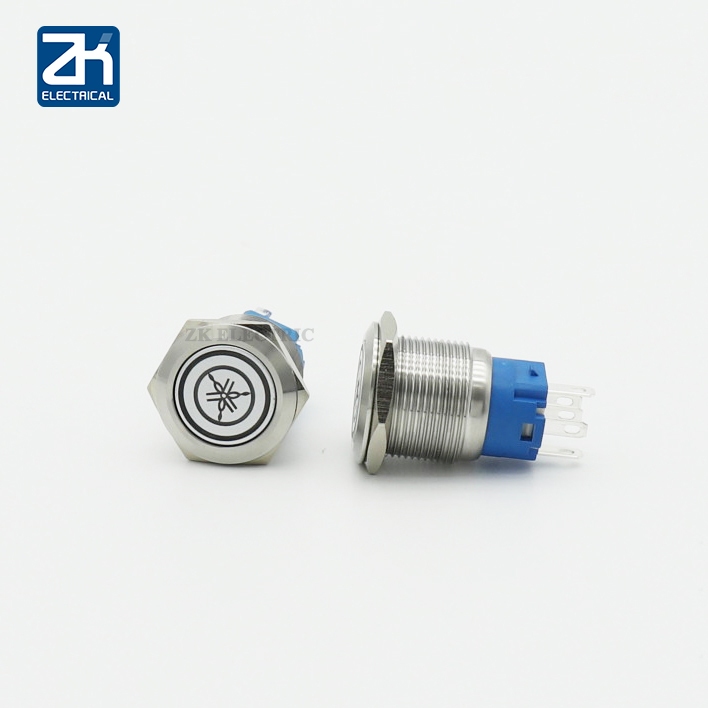 19mm Motorcycle Car LED Angel Eye Halo Light Metal button switch ...