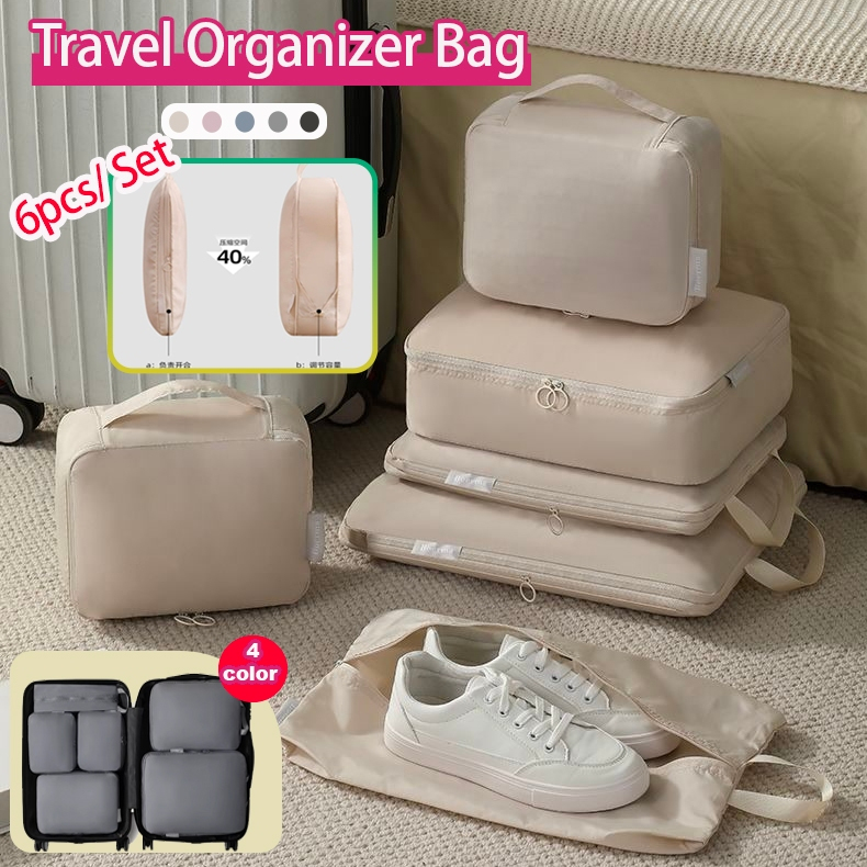 𝟮𝟰𝗛 𝘀𝗵𝗶𝗽𝗶𝗻𝗴🚚 6pcs/ Set Organizer Bag Travel Memory Cloth Compression ...