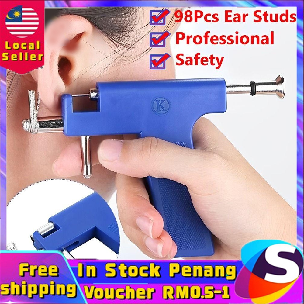 Ear Piercing Tools Set Self-Piercing Gun with Ear Studs Earnuts for ...