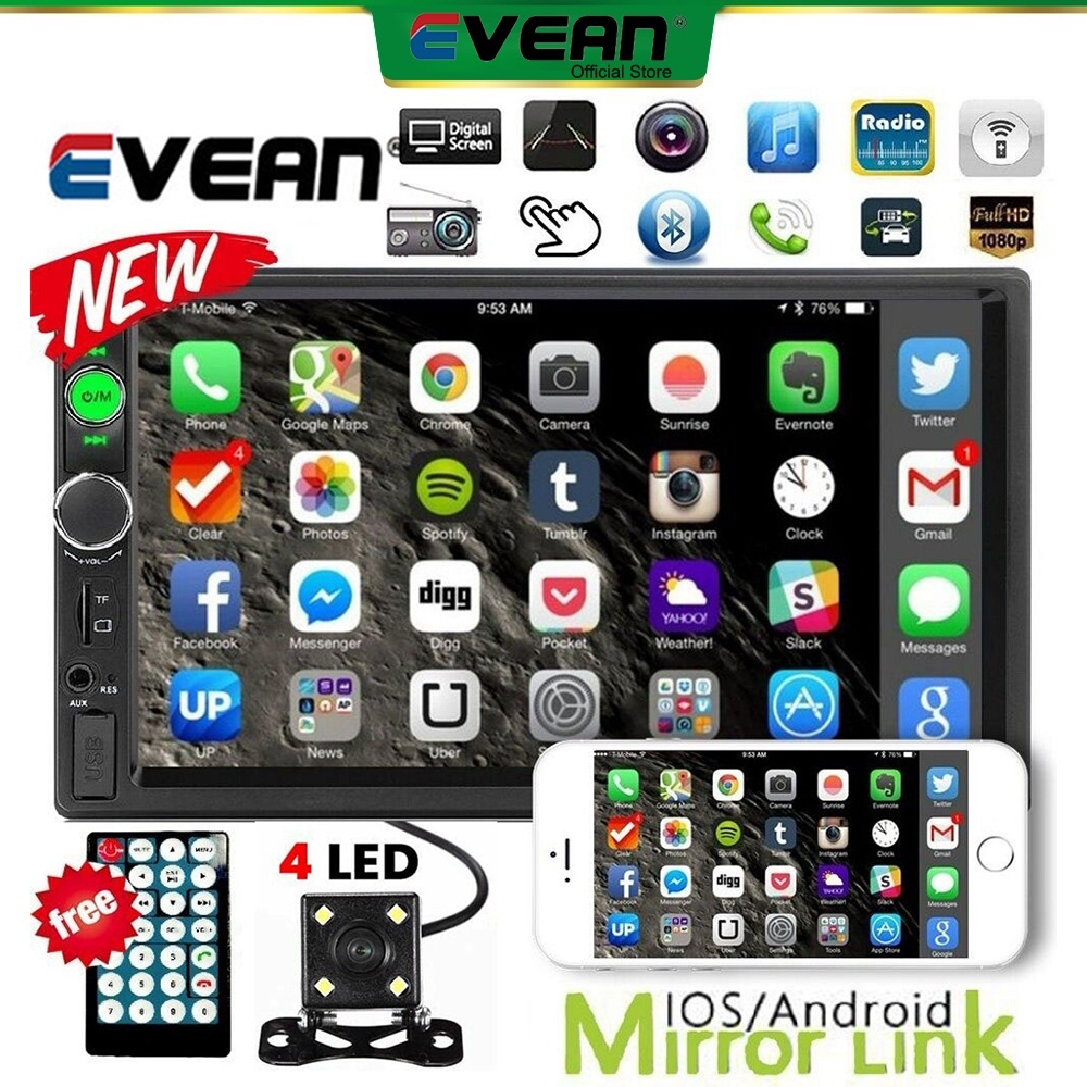 Evean 7010B 7'' 2DIN Car Radio Stereo MP5 Player Bluetooth Touch Screen ...