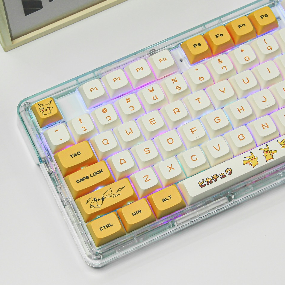 Zifriend Pikachu Keycaps PBT Dye-sublimated XDA Height 126 Keys ...