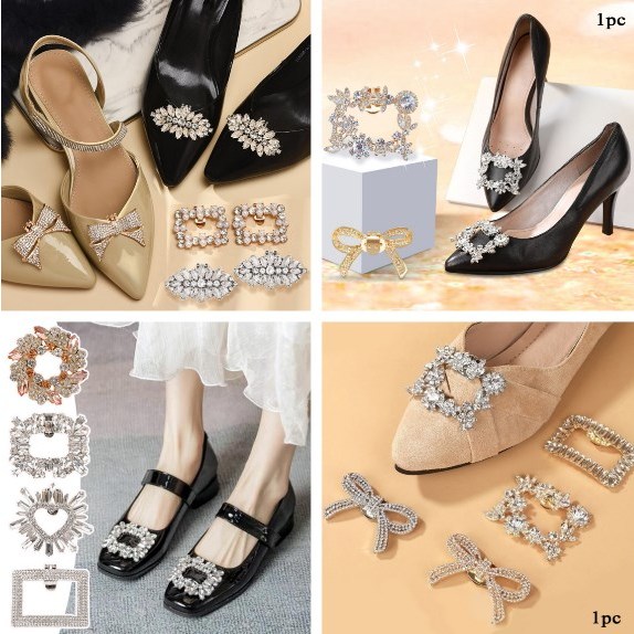 BIBITOP 1pc Shiny Decoration Clips Shoes Shoe Buckle Accessory Wedding ...