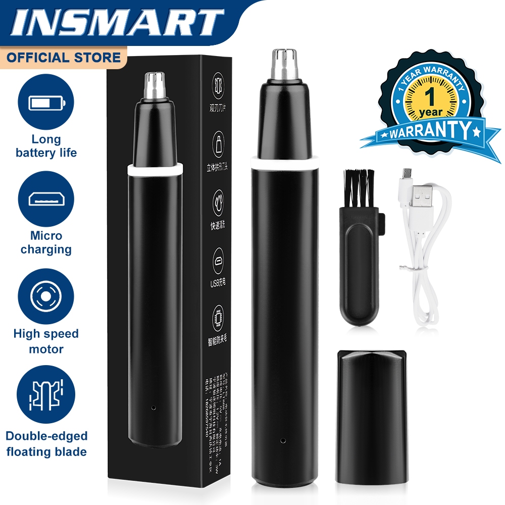 INSMART Rechargeable Nose Hair Trimmer Portable Electric Nose Trimmer ...