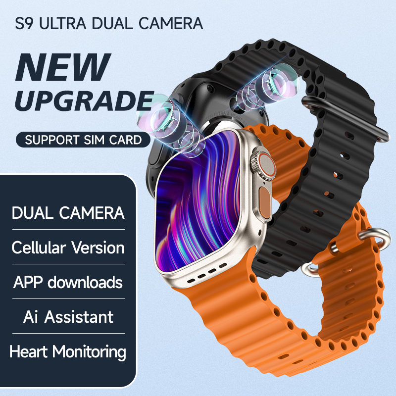 DUAL CAMERA 4/5G S9 Ultra Smart Watch Android 9.0 Men 4G Smartwatch ...