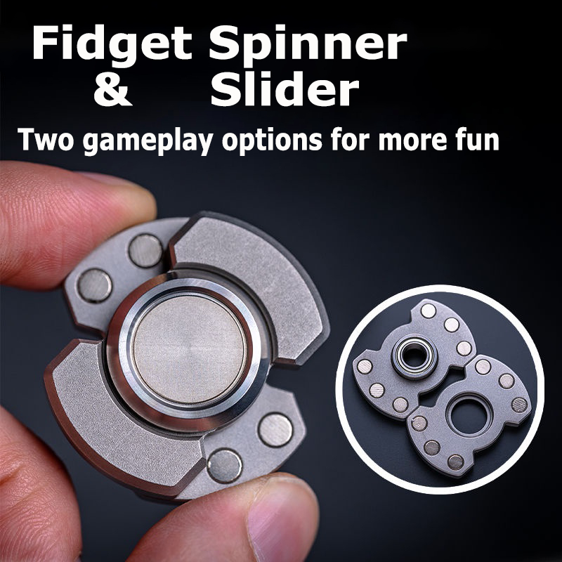 Fidget spinner Magnetic Push Slider Metal Push Card Toys Novelt Fidget ...