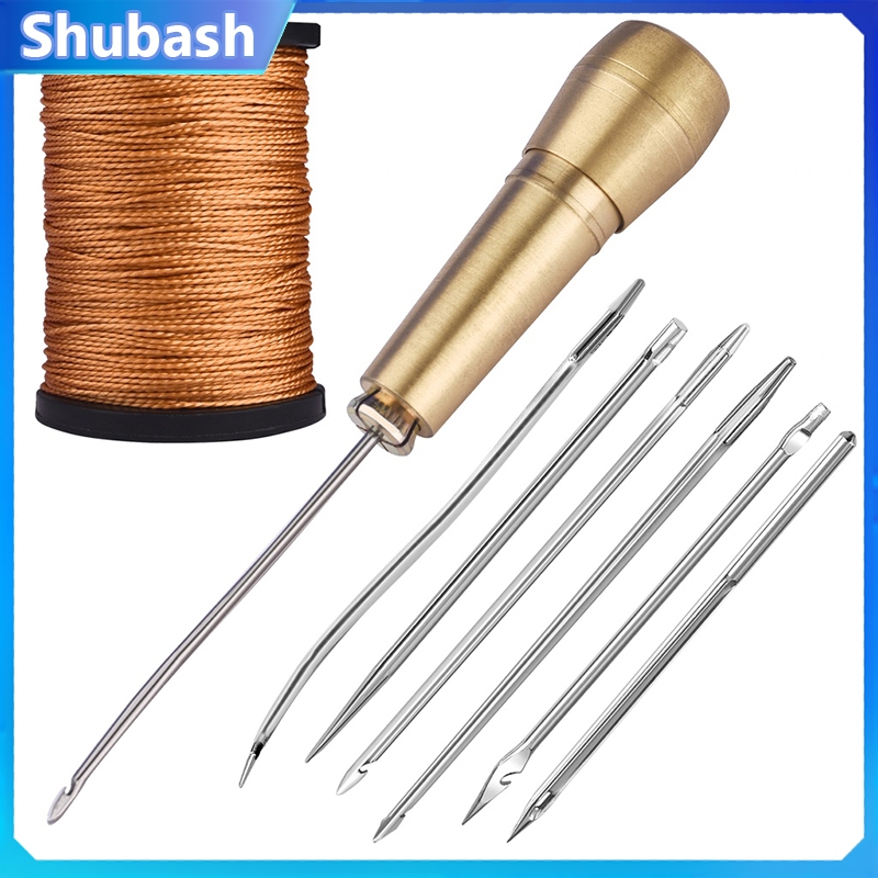 Leather Sewing Kit DIY Leather Sewing Awl Needle With Copper Handle Set ...