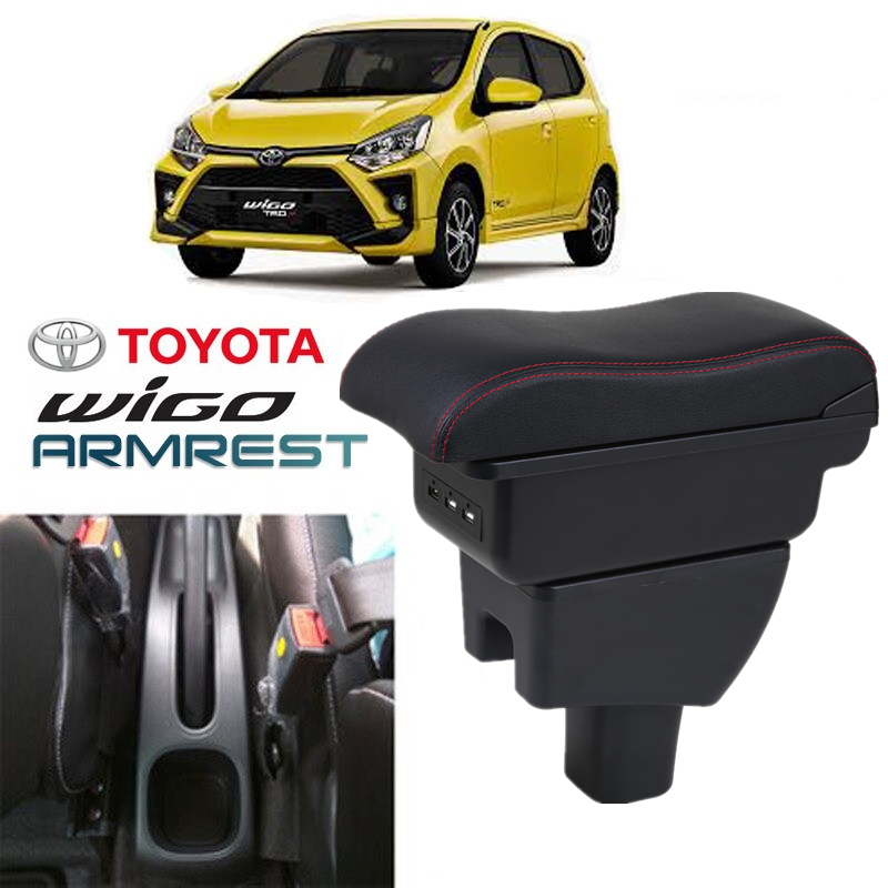Car Toyota Agya Wigo ArmRest Box Center Console Storage Elbow Rest Arm ...
