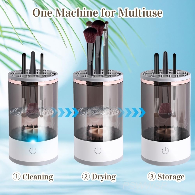 3-in-1 Automatic Makeup Brush Cleaning and Drying Automatic Spinning ...