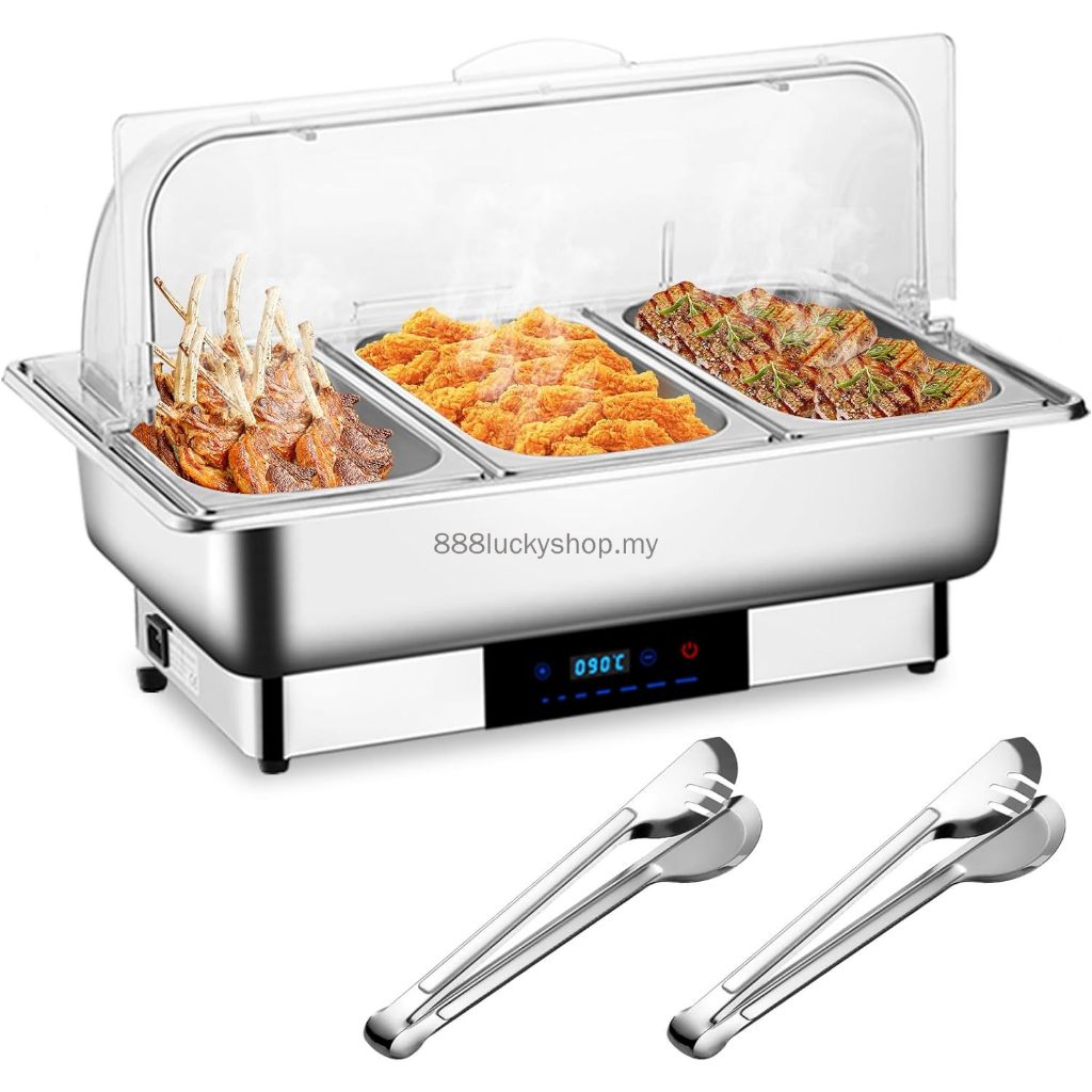 Roll Top Chef Chafing Dish Buffet Set 2 Pan Food Warmer Buffet Servers ...