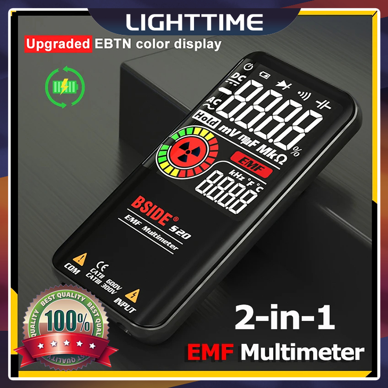 2-in-1 EMF Rechargeable Digital Multimeter 9999 Counts Auto Range ...