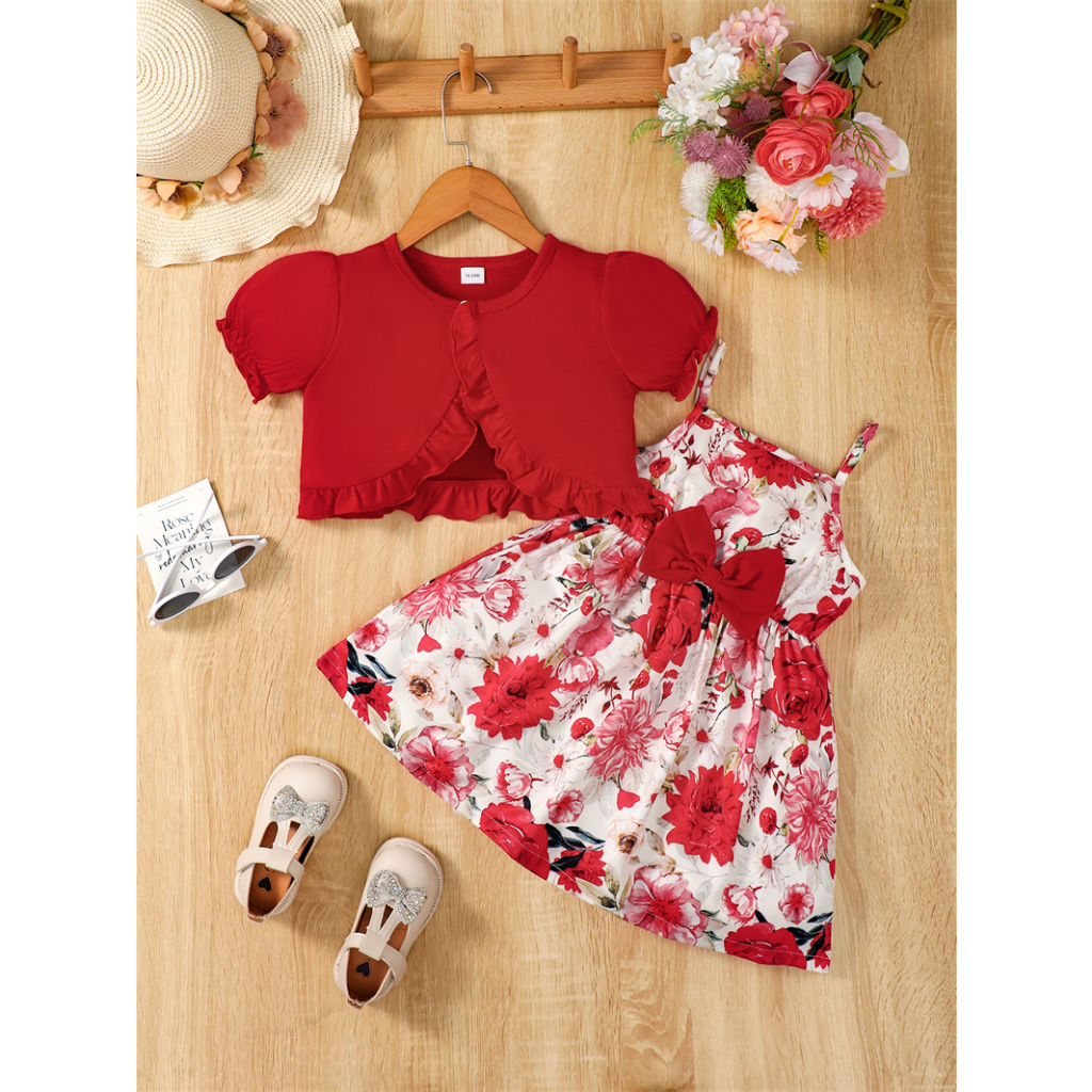 Dress Budak Perempuan 1-6 Years 2PCS Baju Budak Perempuan Fashion Girl ...