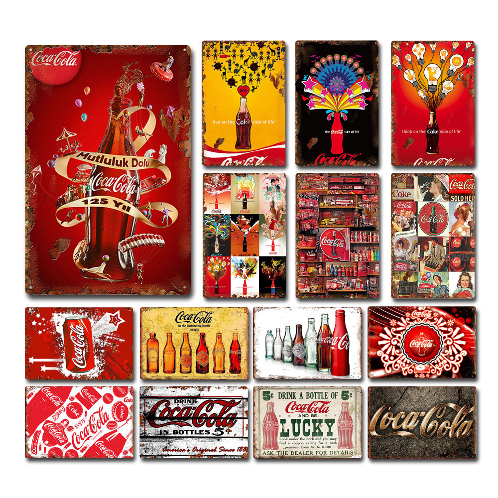Coca-Cola Retro Iron Wall Art - Weather-Resistant Metal Painting for ...