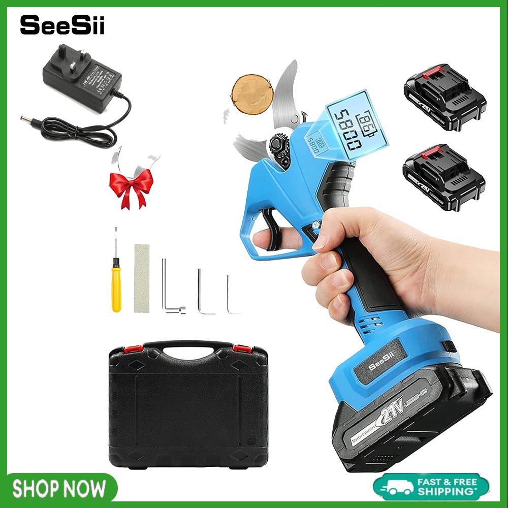 SeeSii 21V 40mm Cordless Electric Pruner Brushless Electric Scissors ...