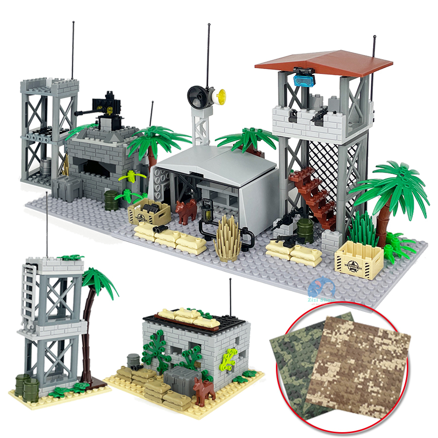MOC Military Base Building Blocks Toy DIY Army Sentry Tower Scenes ...