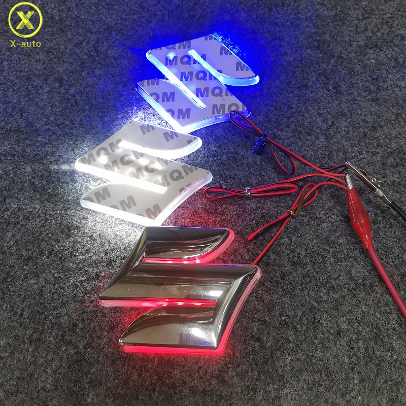 2D Car LED Emblem Logo Badge Compatible with Suzuki - Fits Front or ...
