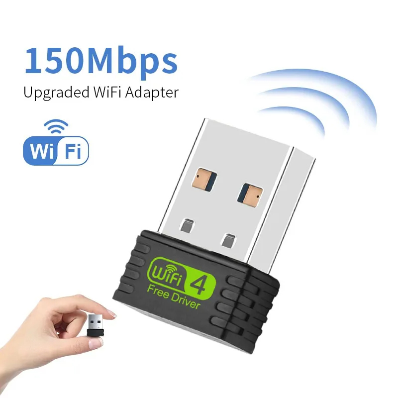 2.4GHz Wireless Network Card WIFI 4 USB Adapter Free Drive USB Ethernet ...