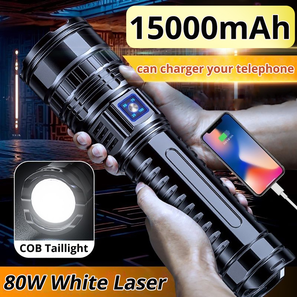 1000W flashlight rechargeable led torch light super bright emergency ...