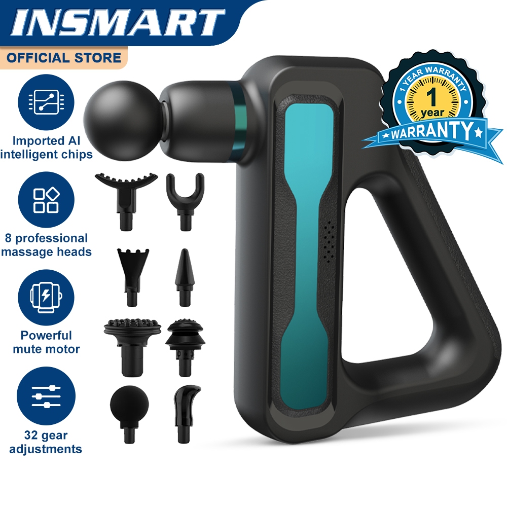 INSMART 32 Speed Mini Massage Gun LCD Display Touch Screen Portable ...