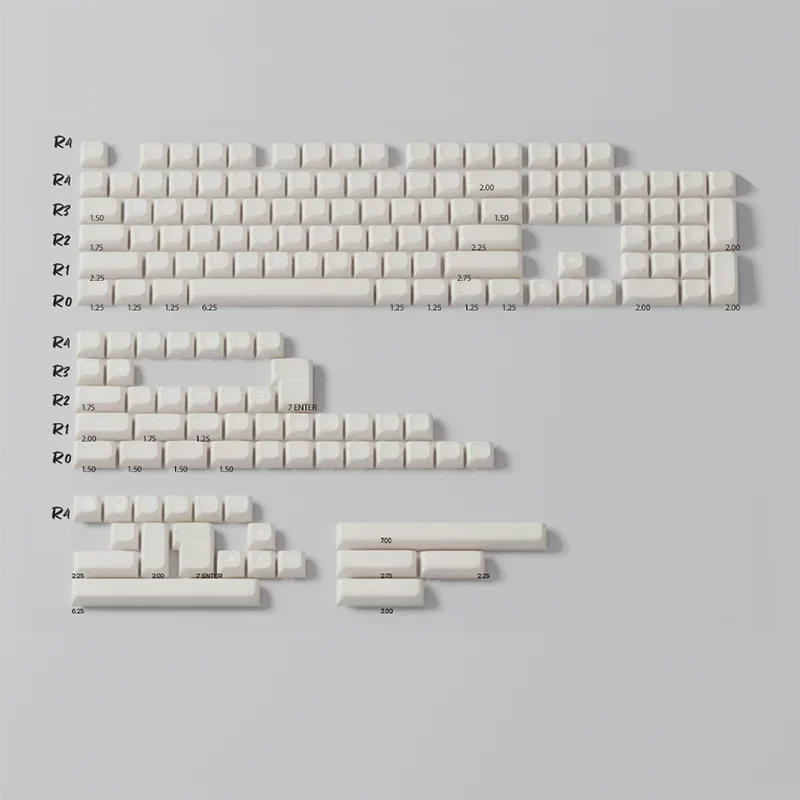 121 Keys/set Aifei Neon Light Klein Blue Pyga Keycaps ABS Double Shot ...