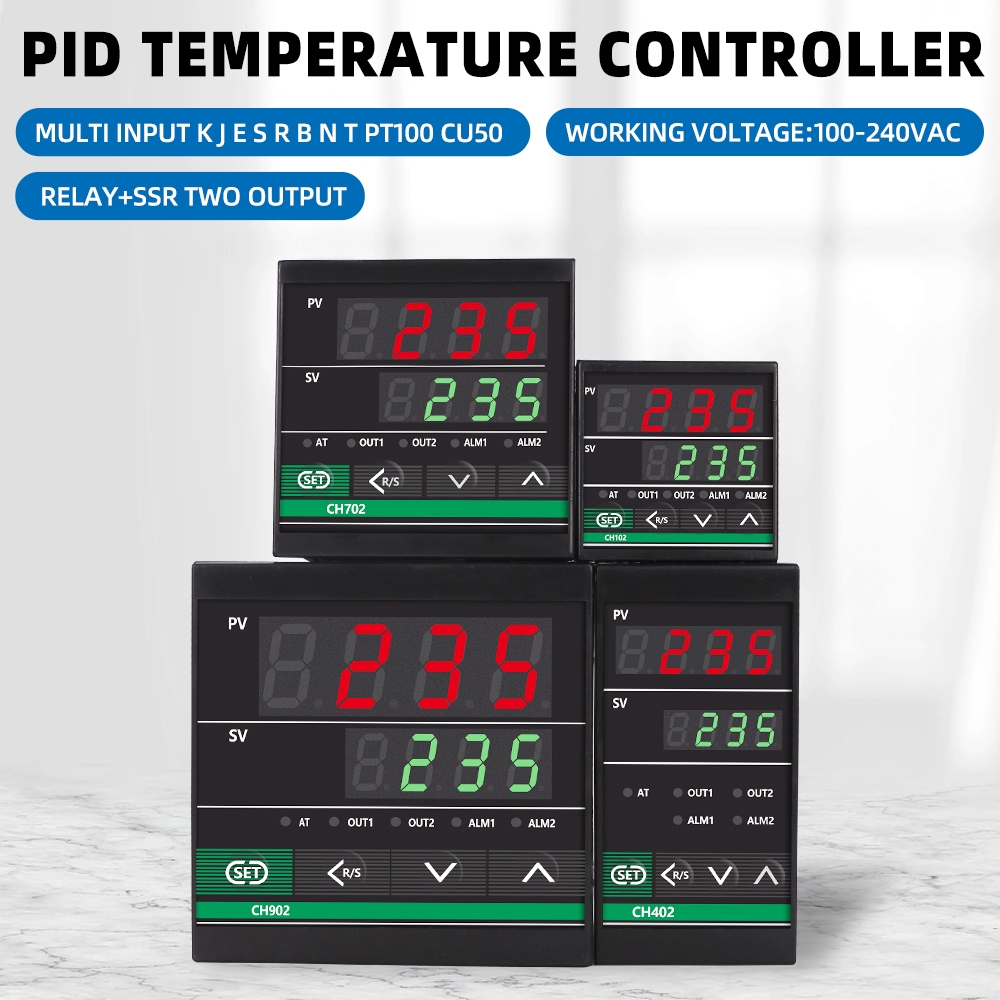 TAXNELE Thermostat Digital Temperature PID Controller CH102 CH402 CH702 CH902 SSR Relay output ...
