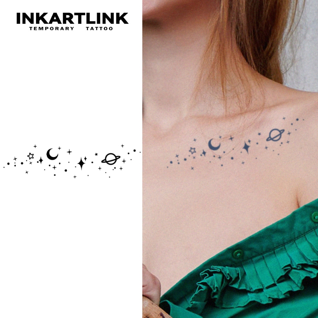 Galaxy temporary tattoo stickers, waterproof long-lasting magic tattoo ...