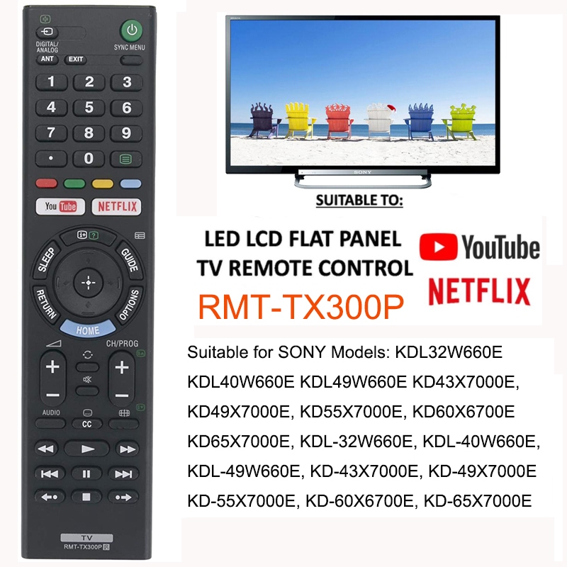 New Remote Control RMT-TX300P for Sony BRAVIA TV YouTube/Netflix KDL ...